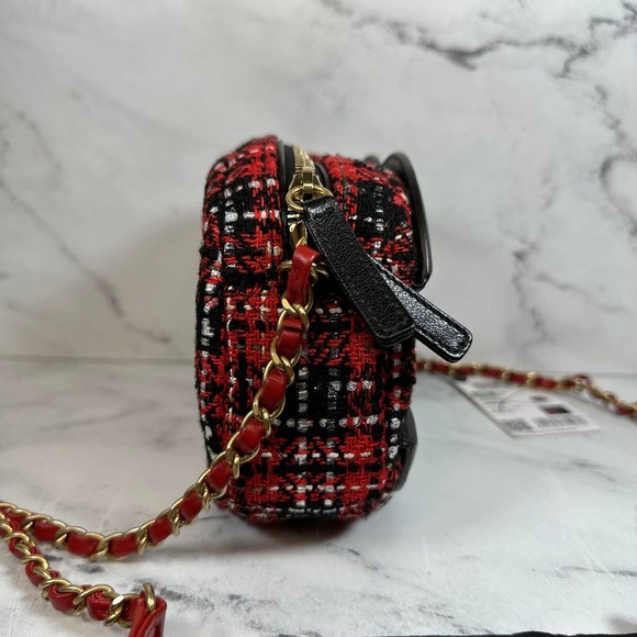 CHANEL | Bags | Chanel Tweed Camera Crossbody Bag Quilted Coco Midnight Case Redblack Cc 2s ...
